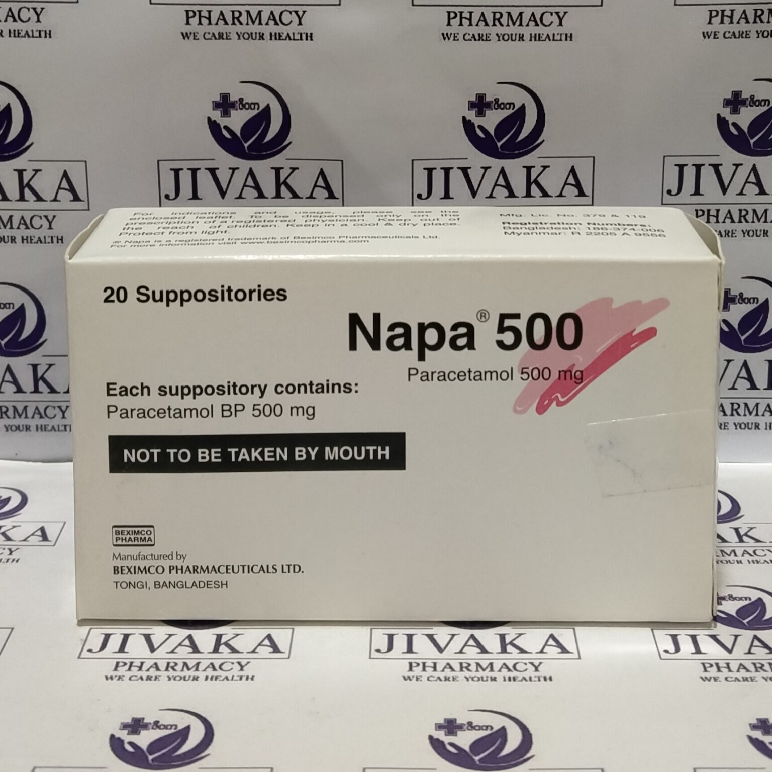 Napa 500 suppo - Jivaka Pharmacy