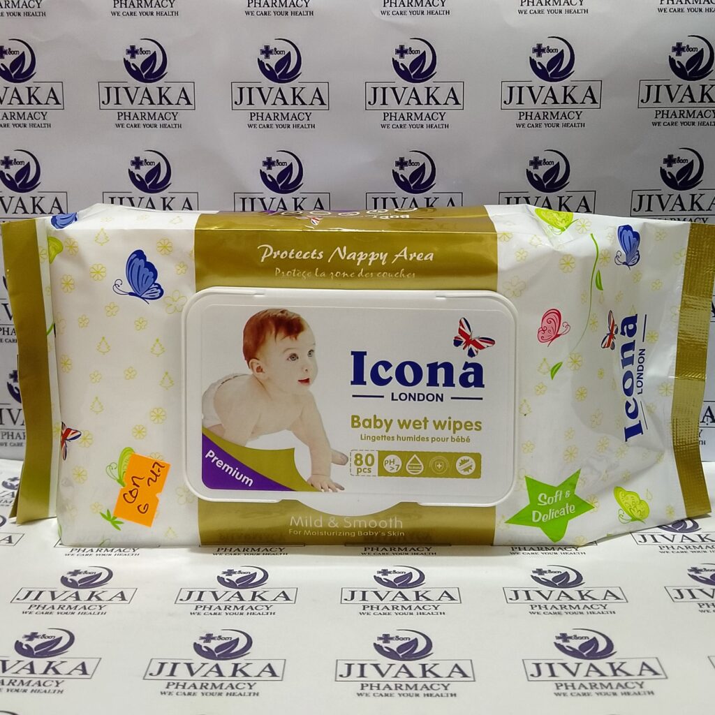 Icona London Wet Tissue ( Gold ) ( 80pcs ) - Jivaka Pharmacy